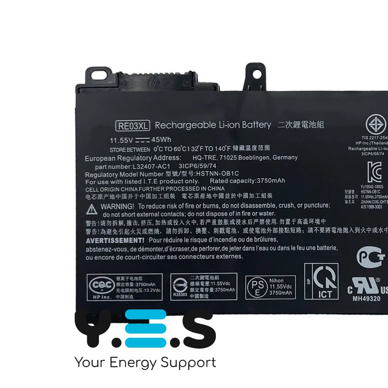 3947mah 11.4V RE03XL батарея для HP ProBook 430 440 445 450 455 G6 ...